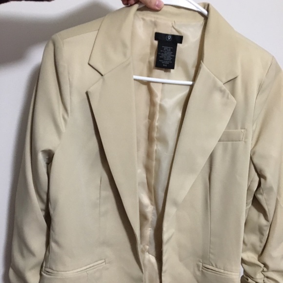 Jackets & Coats | Light Cream Colored Blazer With Bunched Sleeves ...